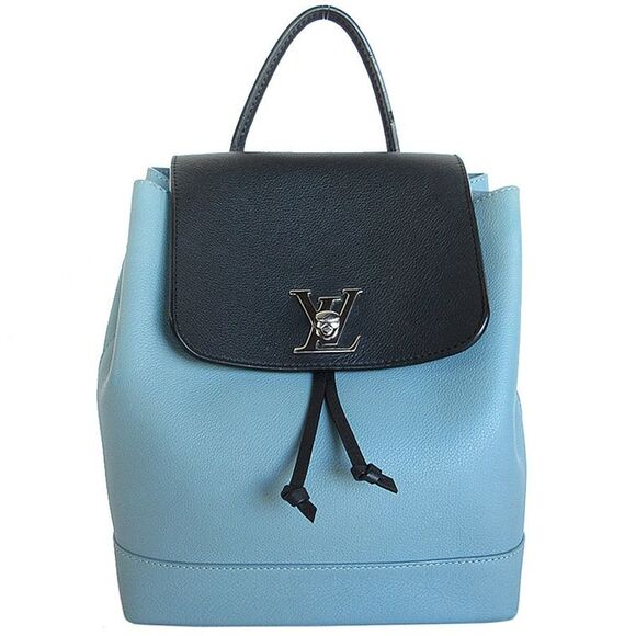 Louis Vuitton | Bags | Louis Vuitton Lockme Blue Leather Backpack Bag ...